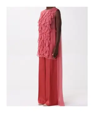Alberta Ferretti Sleeveless Ruffled Top