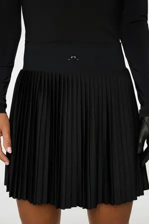J. Lindeberg Pleated Skirt With Elastic Waistband - Black