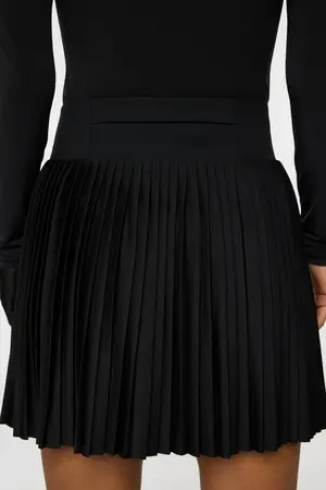 J. Lindeberg Pleated Skirt With Elastic Waistband - Black