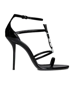 Saint Laurent Cassandra Open Toe Sandals - Black