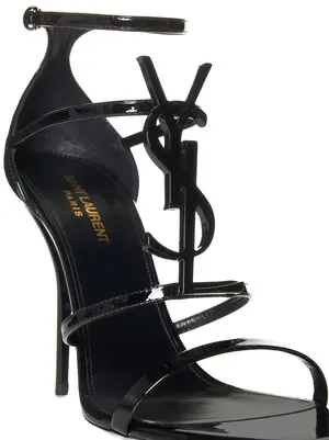 Saint Laurent Cassandra Open Toe Sandals - Black