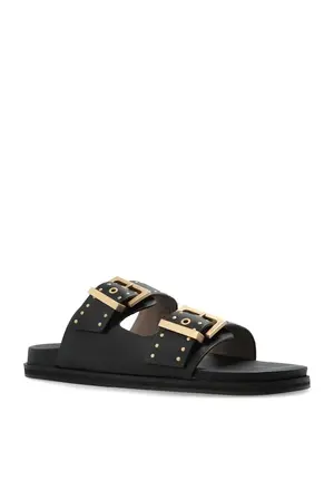 ALLSAINTS Magda Buckled Flat Sandals - Black