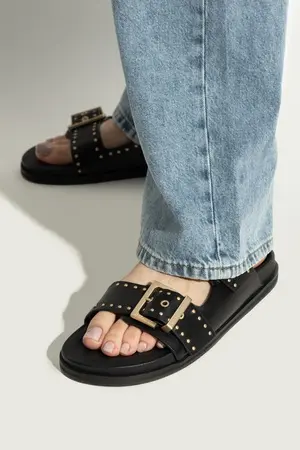 ALLSAINTS Magda Buckled Flat Sandals - Black