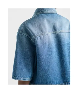 Prada Short Sleeve Denim Shirt - Light Blue