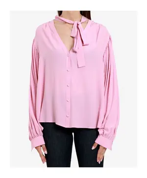 MSGM Long-sleeved Blouse With Pleated Details