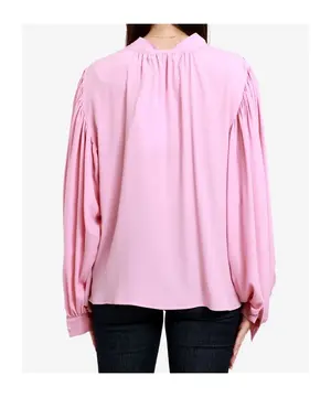 MSGM Long-sleeved Blouse With Pleated Details