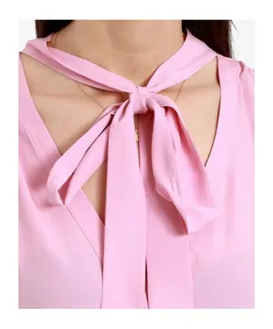 MSGM Long-sleeved Blouse With Pleated Details