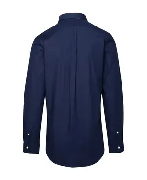 Polo Ralph Lauren Logo Embroidered Long-sleeved Shirt - Blue