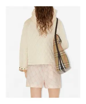 Burberry Cropped Quilted Hooded Jacket - Nutmeg