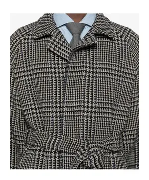 Tagliatore Checked Long-sleeved Coat