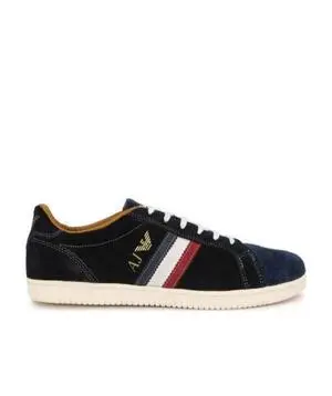 Emporio Armani Suede Lace-up Sneakers - Black