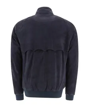 BARACUTA G9 Suede Bomber Jacket - Navy