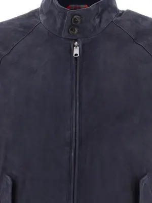 BARACUTA G9 Suede Bomber Jacket - Navy