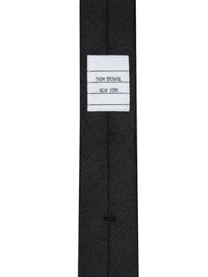 Thom Browne Logo-jacquard Silk Tie - Black