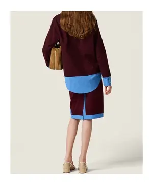 Miu Miu Layered Long-sleeved Shirt With Embroidered Logo