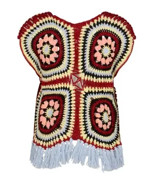 La DoubleJ Crochet Tasselled Top
