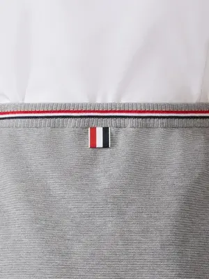 Thom Browne Waffle Mini Wrap Skirt With Grosgrain Detail - Light Gray