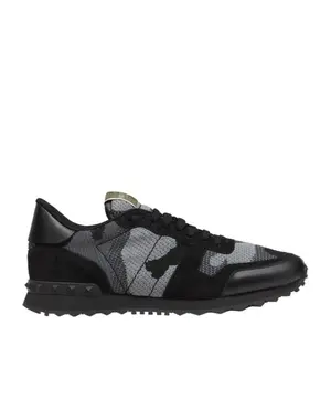 Valentino Garavani Rockrunner Camouflage Sneakers - Black