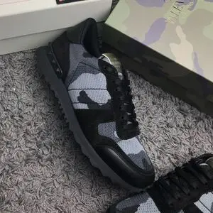 Valentino Garavani Rockrunner Camouflage Sneakers - Black