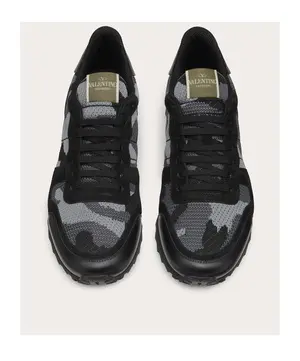 Valentino Garavani Rockrunner Camouflage Sneakers - Black