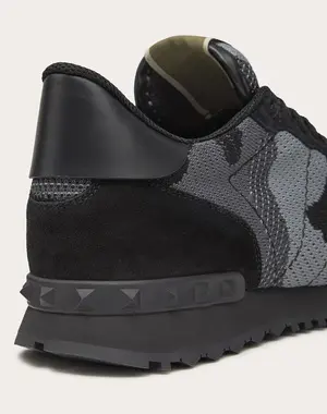 Valentino Garavani Rockrunner Camouflage Sneakers - Black