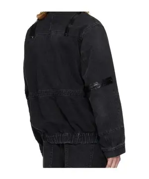 Sacai Distressed Wash Denim Jacket - Black
