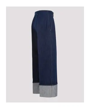 PATOU High Waist Straight-leg Cuffed Jeans