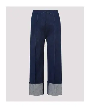 PATOU High Waist Straight-leg Cuffed Jeans