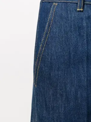 PATOU High Waist Straight-leg Cuffed Jeans