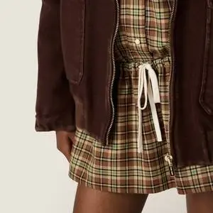 Miu Miu Checked Mini Skirt - Brown