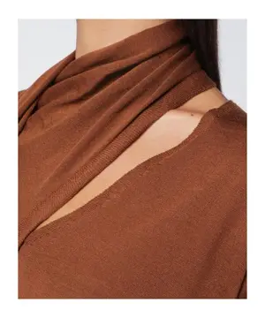 ROBERTO COLLINA V-neck Knitwear With Scarf Detail