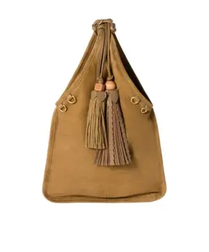 Miu Miu Suede Handbag With Tassels - Brown