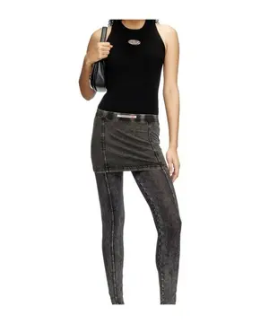 DIESEL® M-caddix Ribbed-knit Top With Logo Plaque