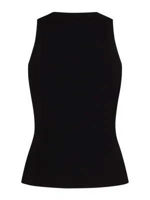 DIESEL® M-caddix Ribbed-knit Top With Logo Plaque