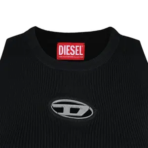 DIESEL® M-caddix Ribbed-knit Top With Logo Plaque