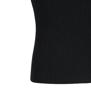 DIESEL® M-caddix Ribbed-knit Top With Logo Plaque