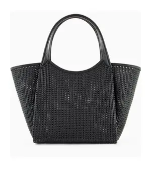 Emporio Armani Logo Charm Interwoven Large Shopper Bag