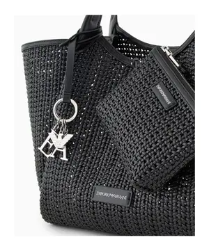 Emporio Armani Logo Charm Interwoven Large Shopper Bag