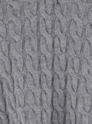 AMI Paris Cable Knit Wool And Cashmere Polo