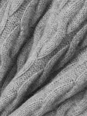 AMI Paris Cable Knit Wool And Cashmere Polo