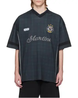 Martine Rose Logo Printed Drop Shoulder Football T-shirt