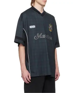 Martine Rose Logo Printed Drop Shoulder Football T-shirt