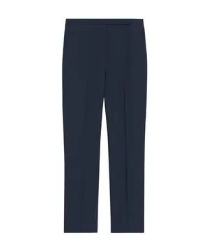 Theory High-waisted Slim Cropped Wool Trousers - Black