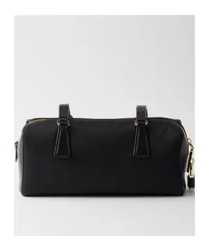 Prada Logo Plaque Padlock Medium Tote Bag - Black