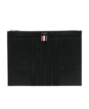 Thom Browne Logo Stamp Clutch Bag - Black