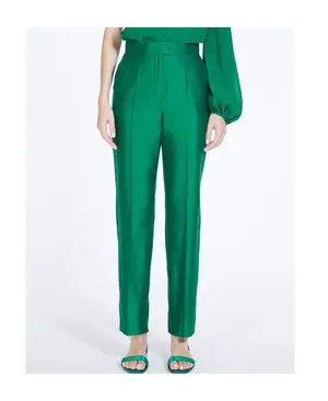 Max Mara High-waisted Silk Trousers
