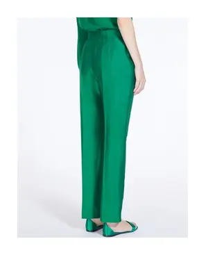 Max Mara High-waisted Silk Trousers