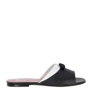 Thom Browne Flat Sandals With Bow Detailing