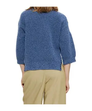 Marni Logo Embroidered Knitted Jumper - Blue
