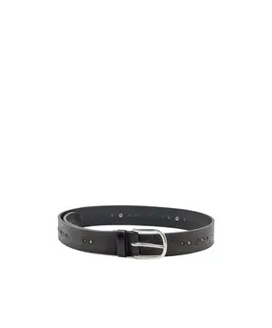 ORTIGNI Stud-embellished Floral Pattern Belt - Black